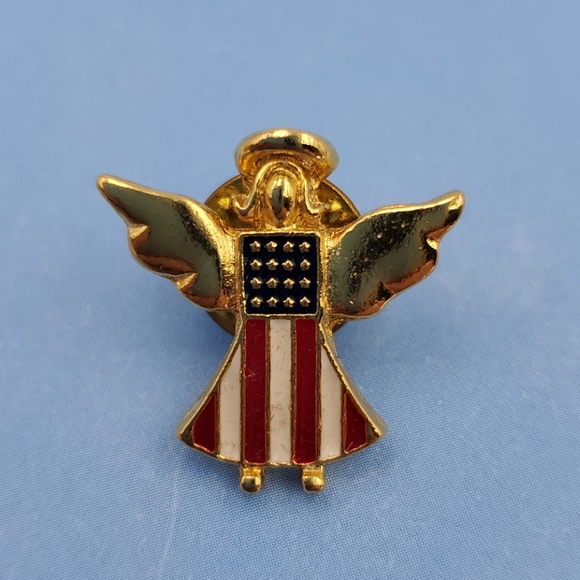 Unsigned | Jewelry | Usa Flag Angel Pin | Poshmark